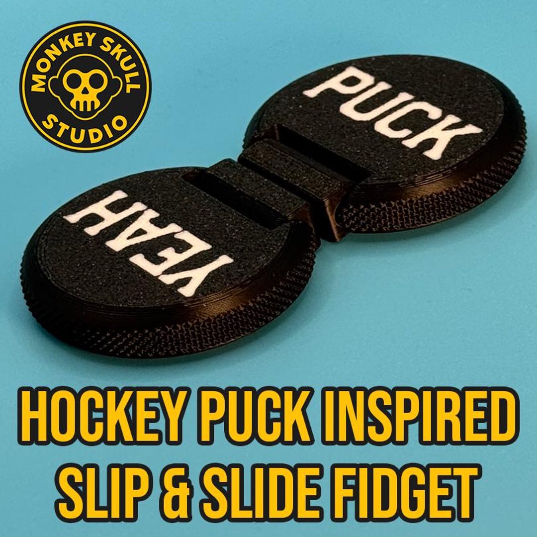 Puck Yeah Hockey Fidget, Slide, Twist and Laugh | Black & White PLA ...
