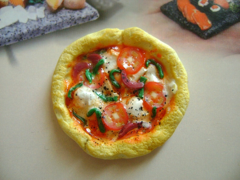 Miniature food polymer clay pizza miniatures food | Etsy