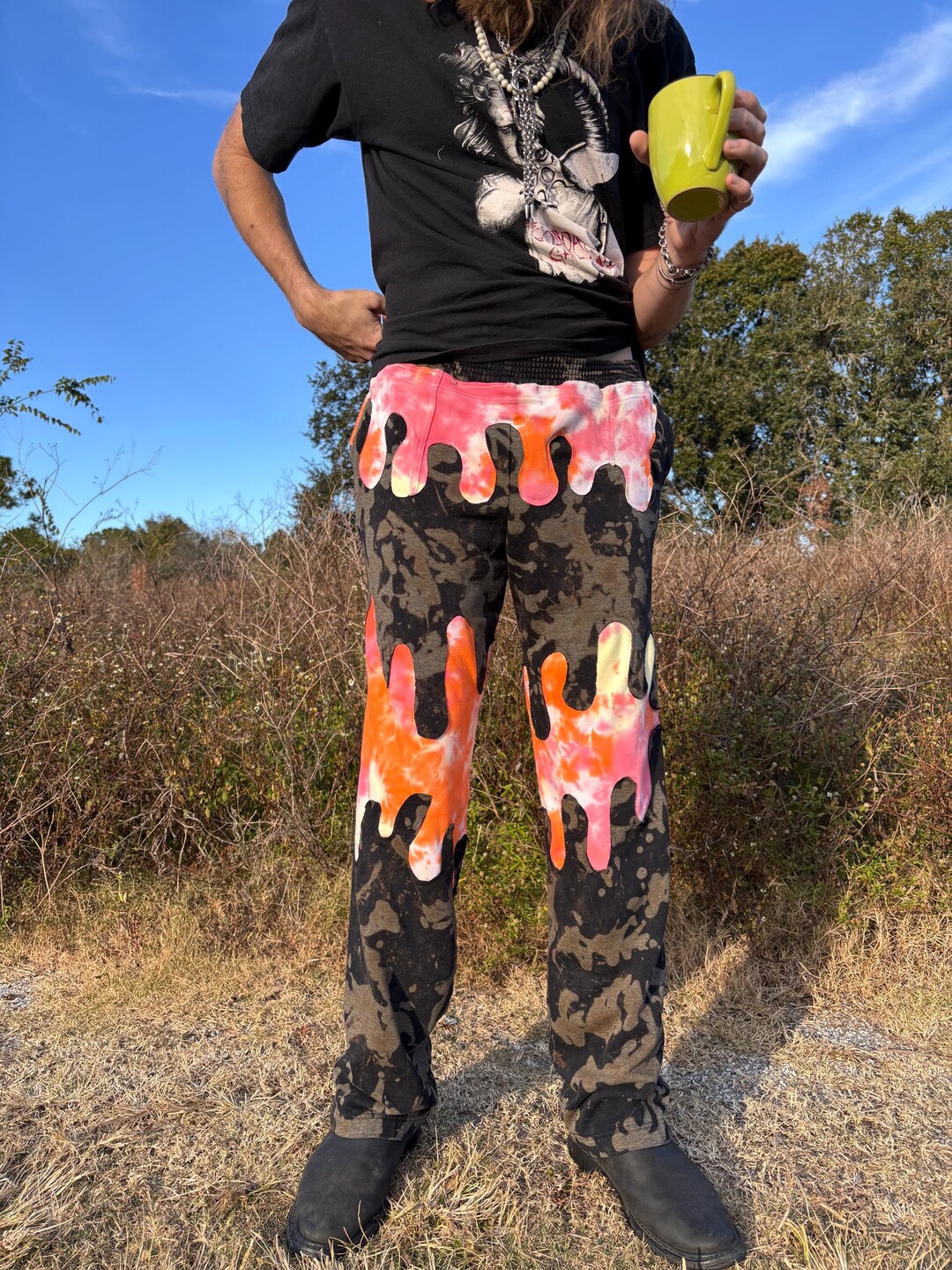 Patchwork Sweatpants With Slime Drip Design - Etsy