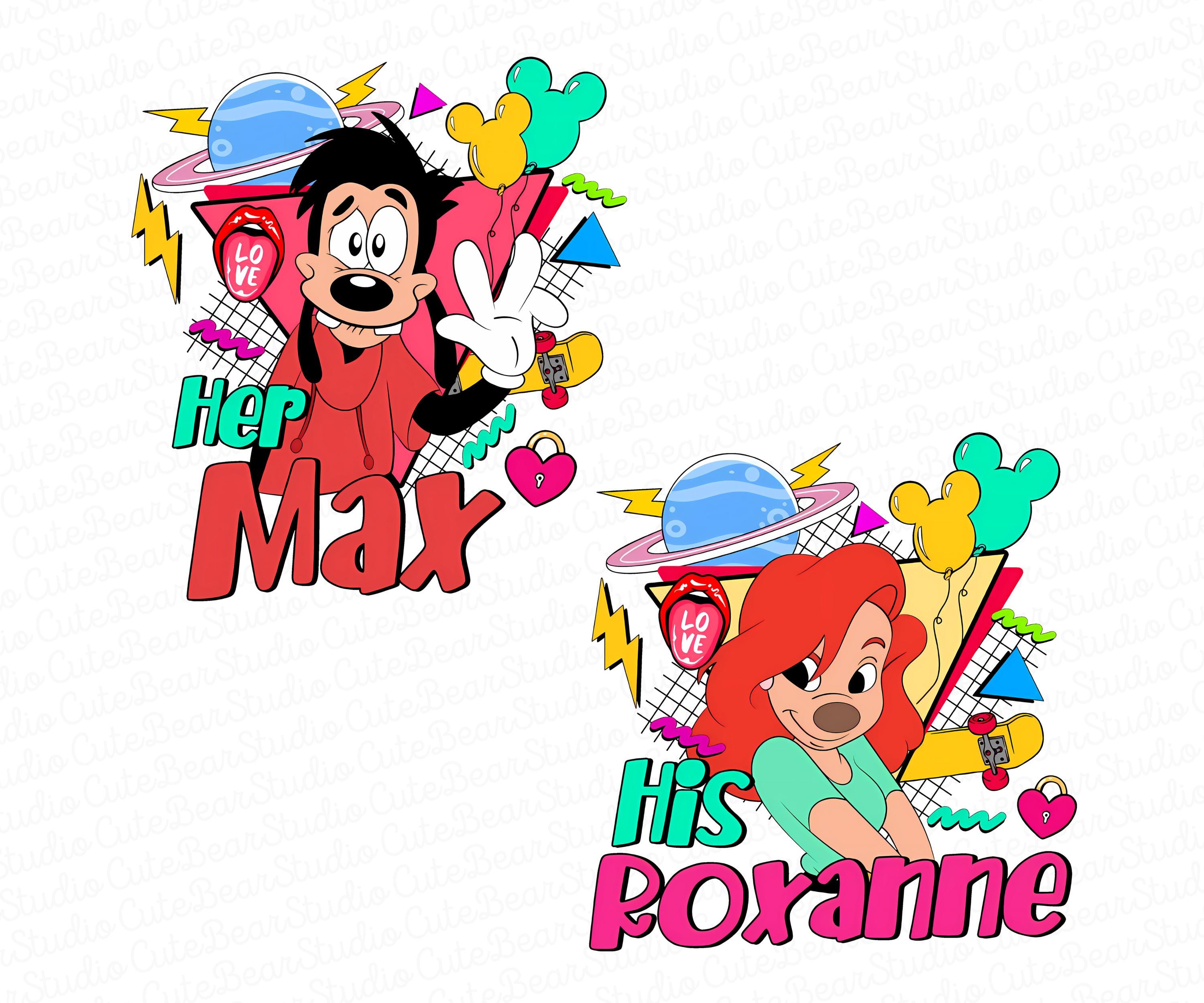 His and Her Png, Retro 90s His Roxanne and Her Max Svg Png, A Goofy ...