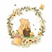 Honey Bear Watercolor Digital Clipart, Bear With Honey Pot Png, Honey ...