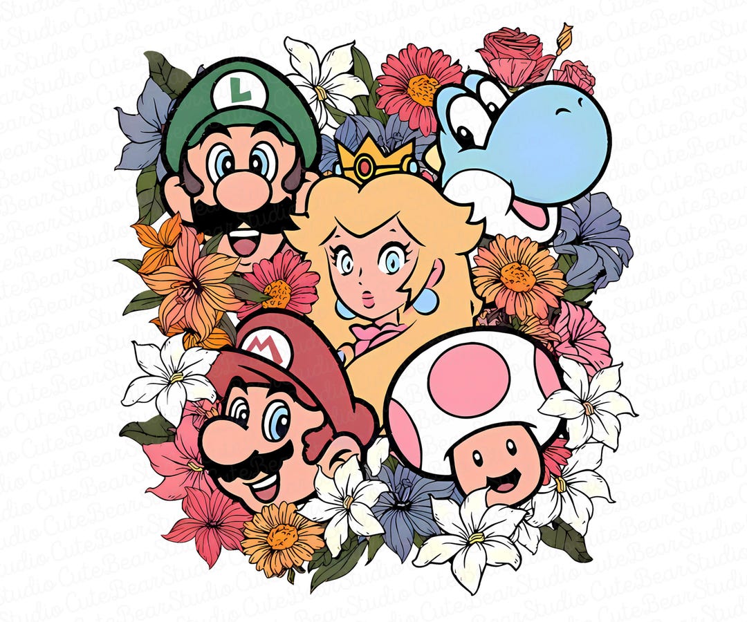 Return to Mario Floral PNG, the Super Mario Bros Movie, Main Street USA ...