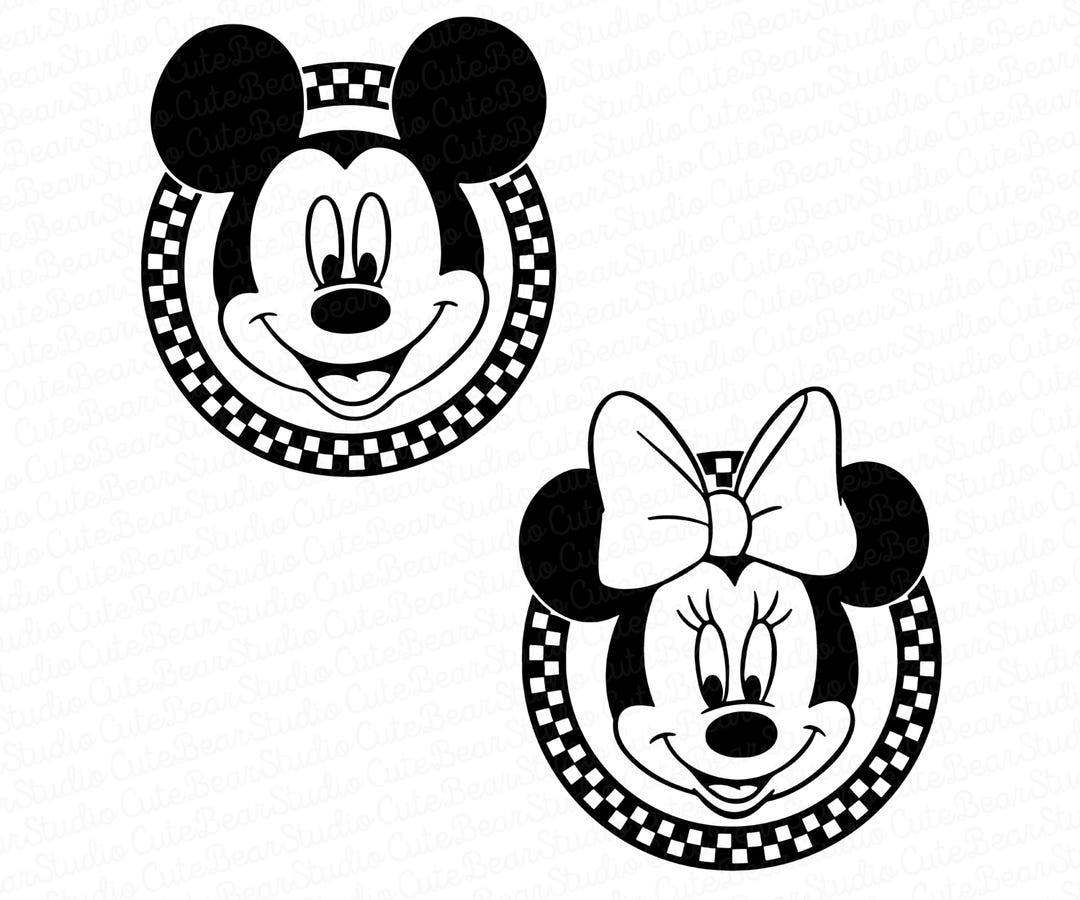 Checkered Mouse Svg, Mickey Minnie Mouse Svg, Magical Mouse Svg, Retro ...