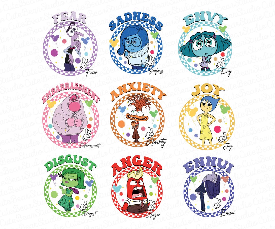 Inside Out 2 Characters Svg Png, Svg for Cricut, Inside Out 2 Png Svg ...