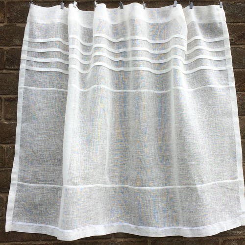 Sheer off White Ivory Linen Curtain Net Curtain Cottage | Etsy