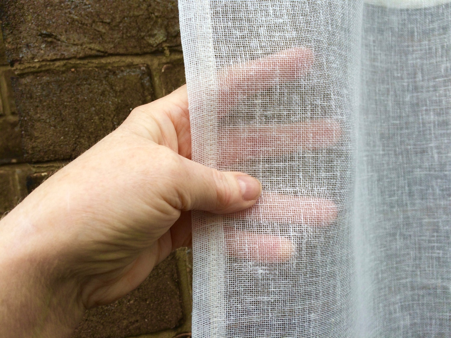Ivory Sheer Window Curtain Linen Gauze off White Bathroom - Etsy UK