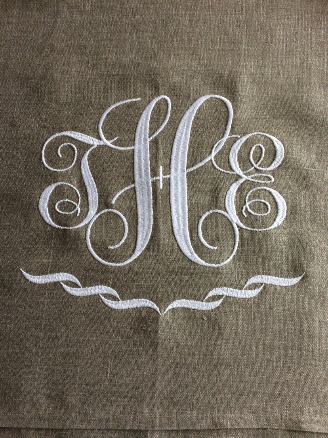 Custom Monogram Table Runner Embroidered Natural Linen Buffet - Etsy UK
