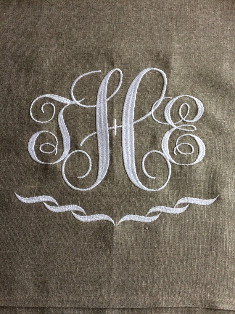 Custom Monogram Table Runner Embroidered Natural Linen Buffet - Etsy UK