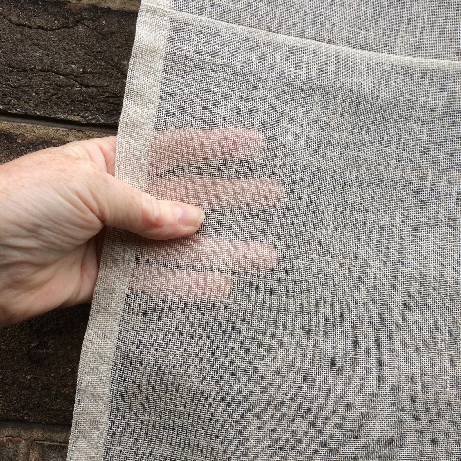 Custom Natural Tall Sheer Linen Panel Kitchen Window Curtain | Etsy