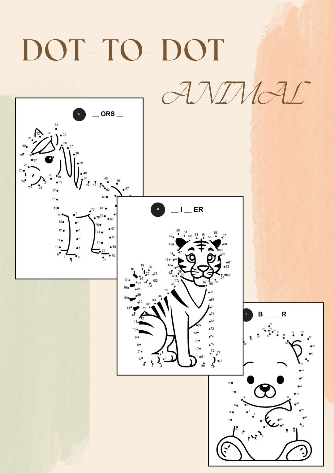 Dot to Dot Animal Activity Book for Kids – Bundle of 10!! – Fun ...