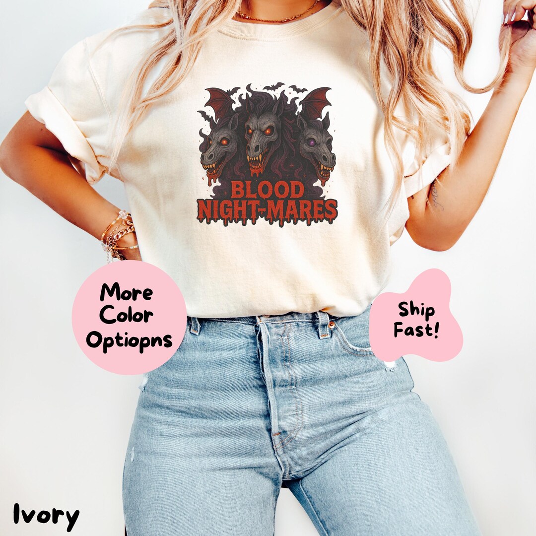 Halloween Spooky Night-mares Horse Comfort Shirt, Cute Ghost Horse ...