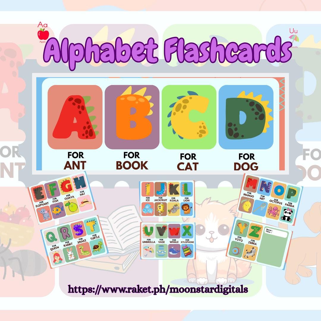 Alphabet Flashcards/ Animals Alphabet Flashcard - Etsy