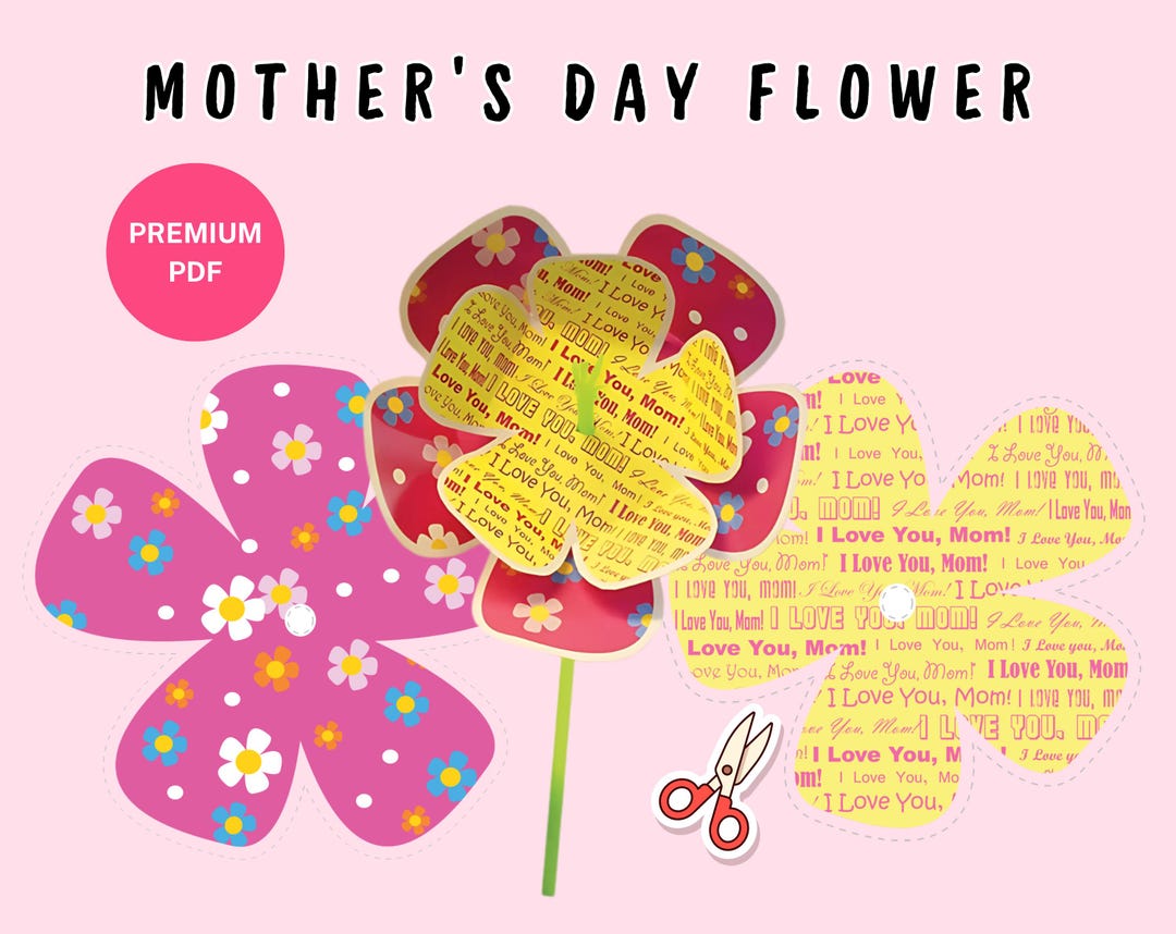 Mother's Day Paper Flower Craft Kit | Kids DIY Gift for Mom | Printable ...