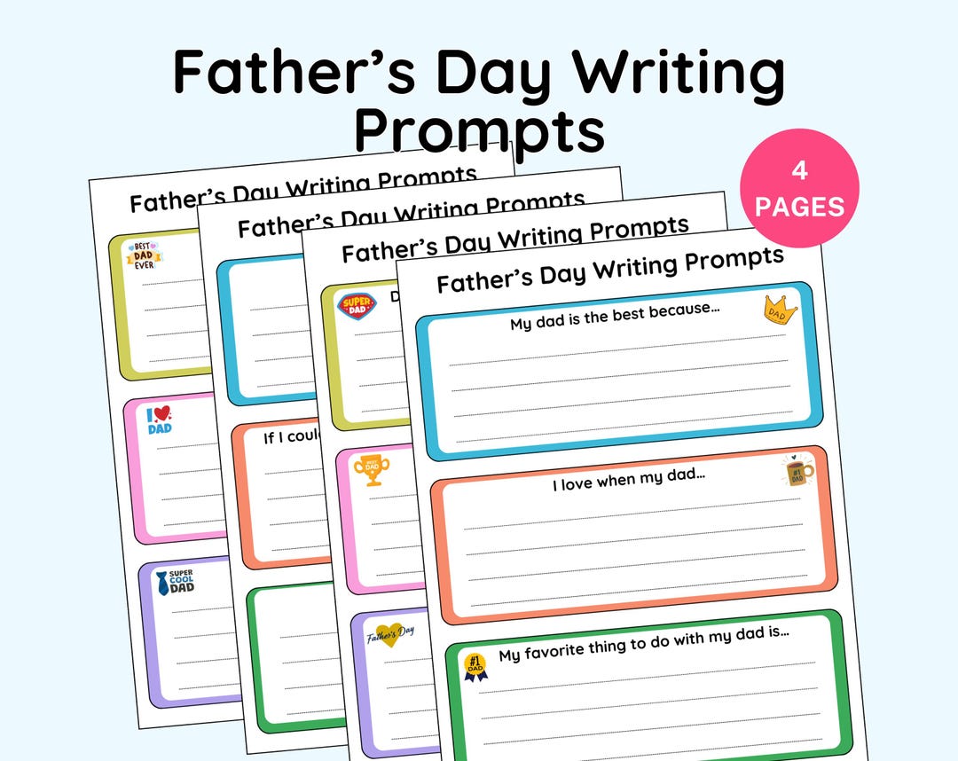 Father's Day Writing Prompts | Printable Father's Day Writing ...