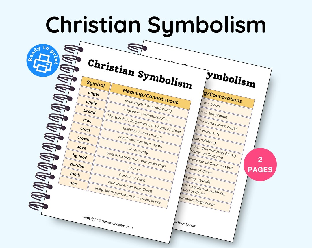 Christian Symbolism Chart: Bible Study Homeschool Resource (PDF ...