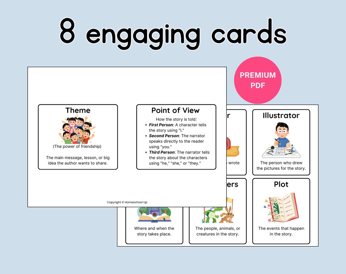 Story Elements Cards: Printable Flashcards for Kids (PDF Download) - Etsy