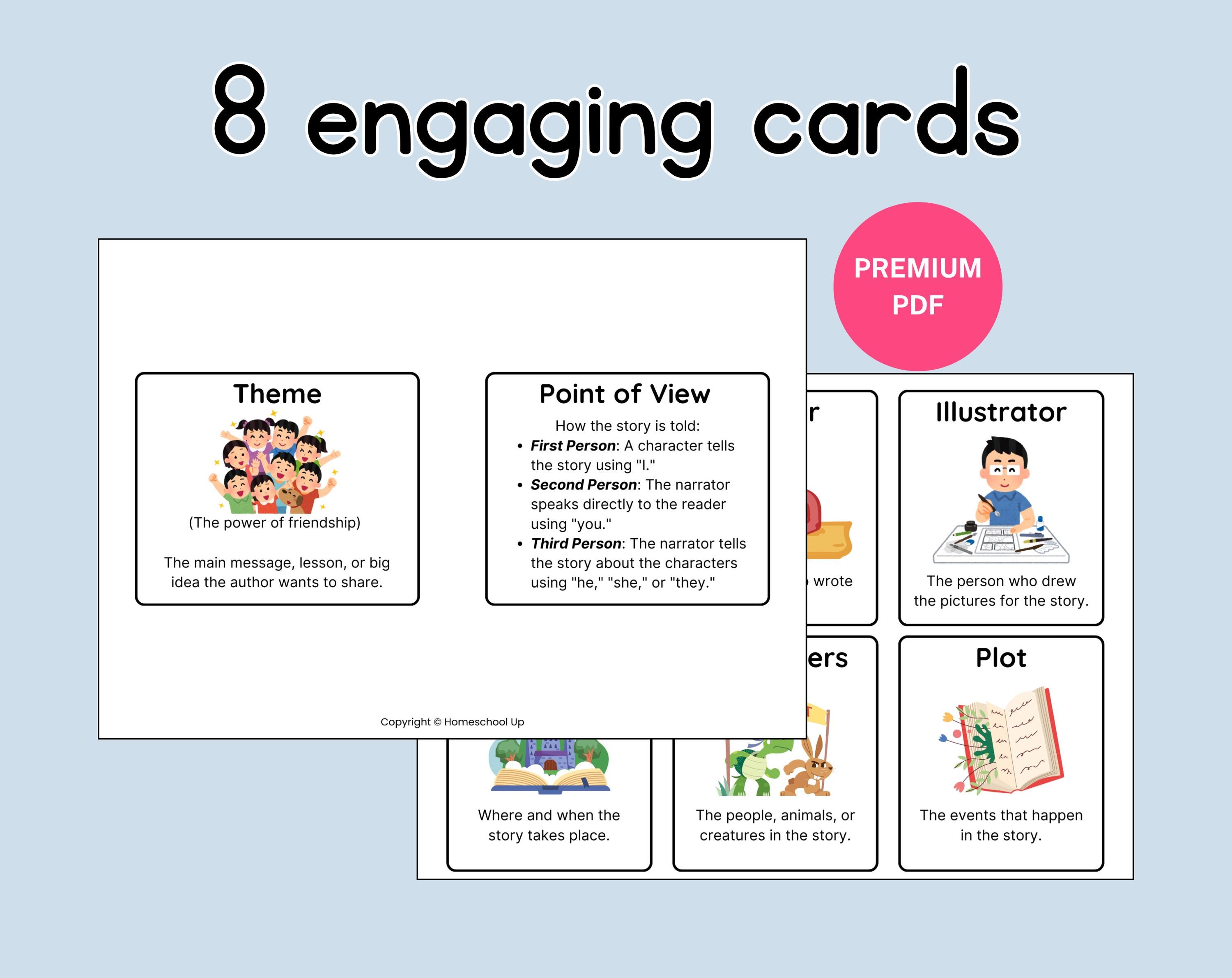 Story Elements Cards: Printable Flashcards for Kids (PDF Download) - Etsy