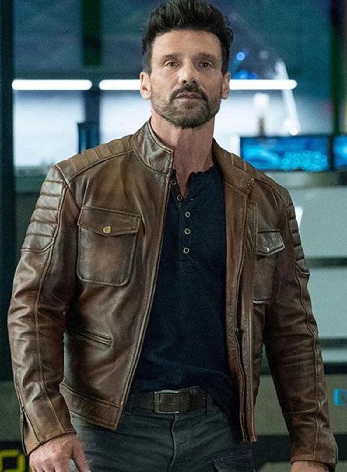 Frank Grillo Boss Level Leather Jacket Men's Celebrity Leather Jacket ...