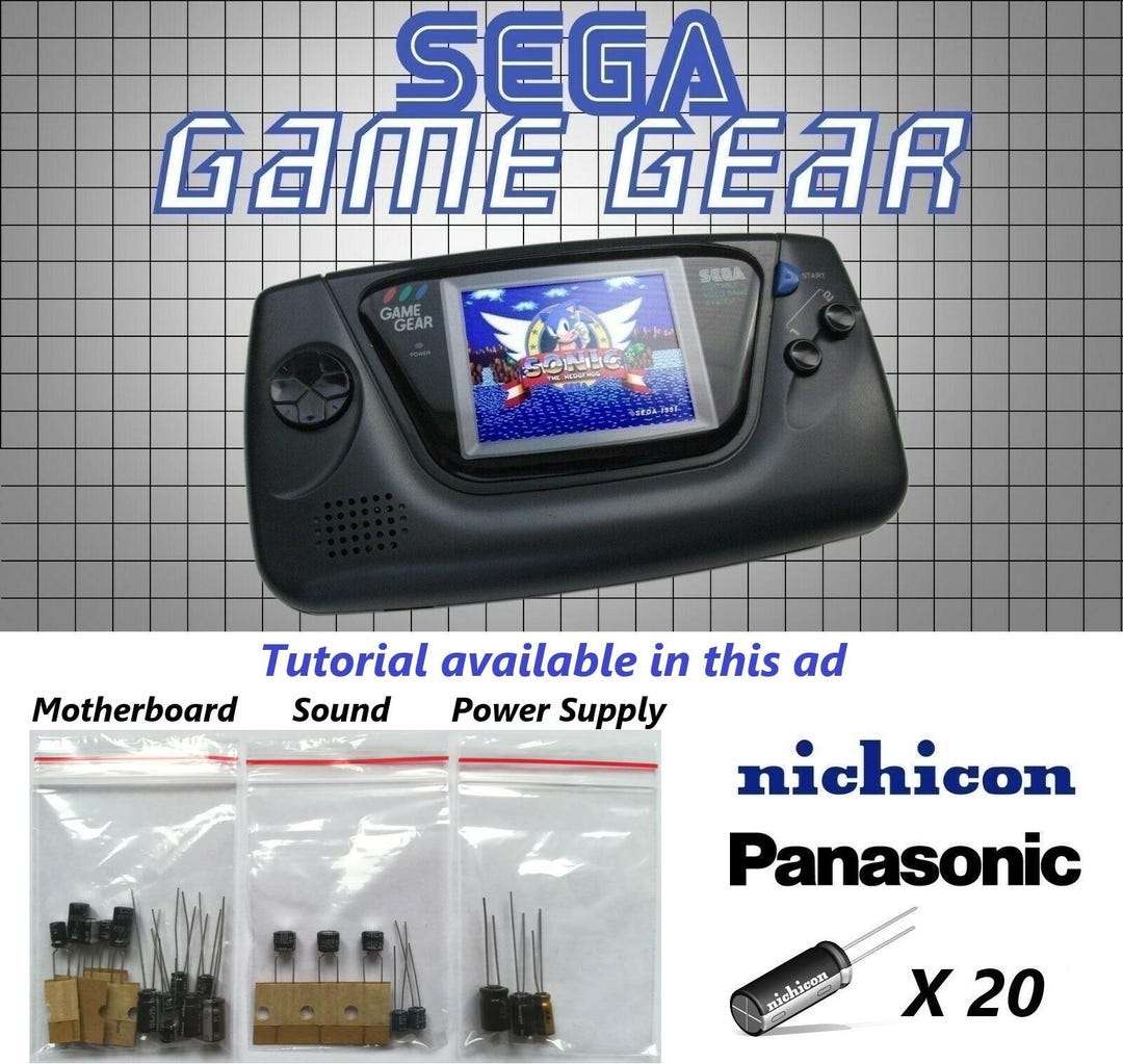 SEGA Game Gear 20 Capacitors Restoration Repair Kit / No Sound & Dim ...