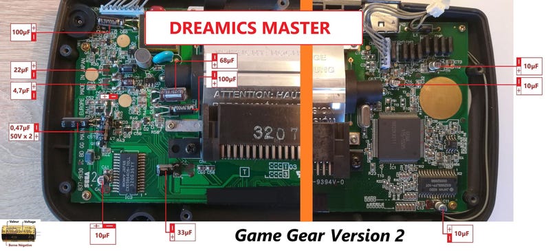 SEGA Game Gear Replacement Capacitors | Complete Cap Kit | Sound ...