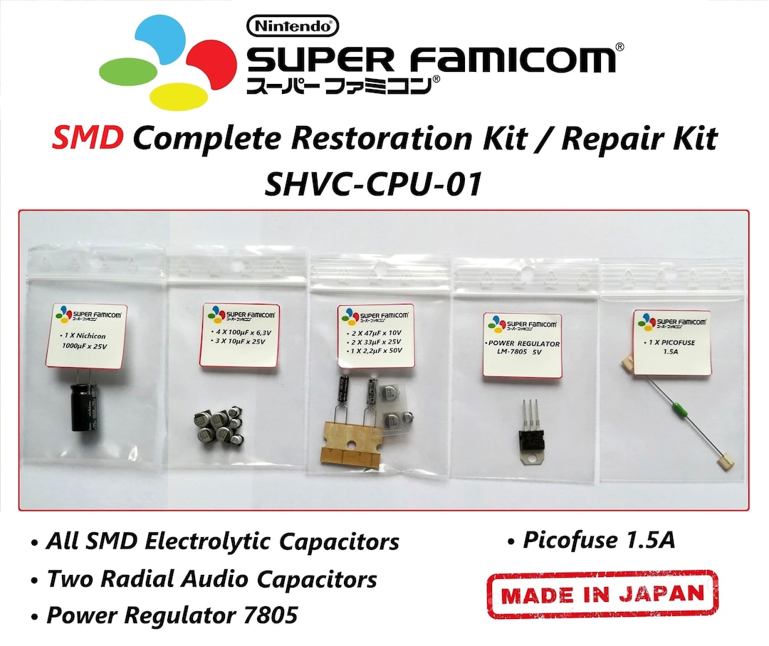 Super Famicom Cap Kit / SMD Restoration Kit / SHVC-CPU-01 - Etsy