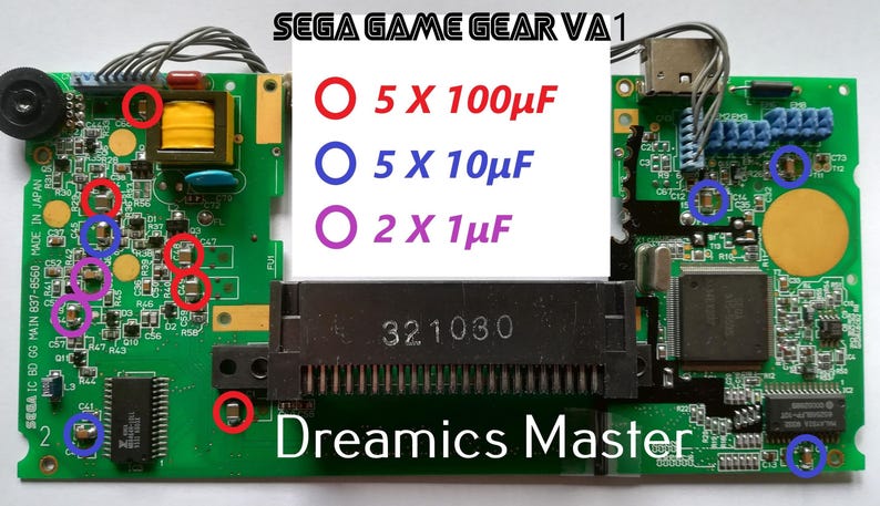 SEGA Game Gear | SMD Ceramic Capacitor Replacement Kit | Sound & Image ...