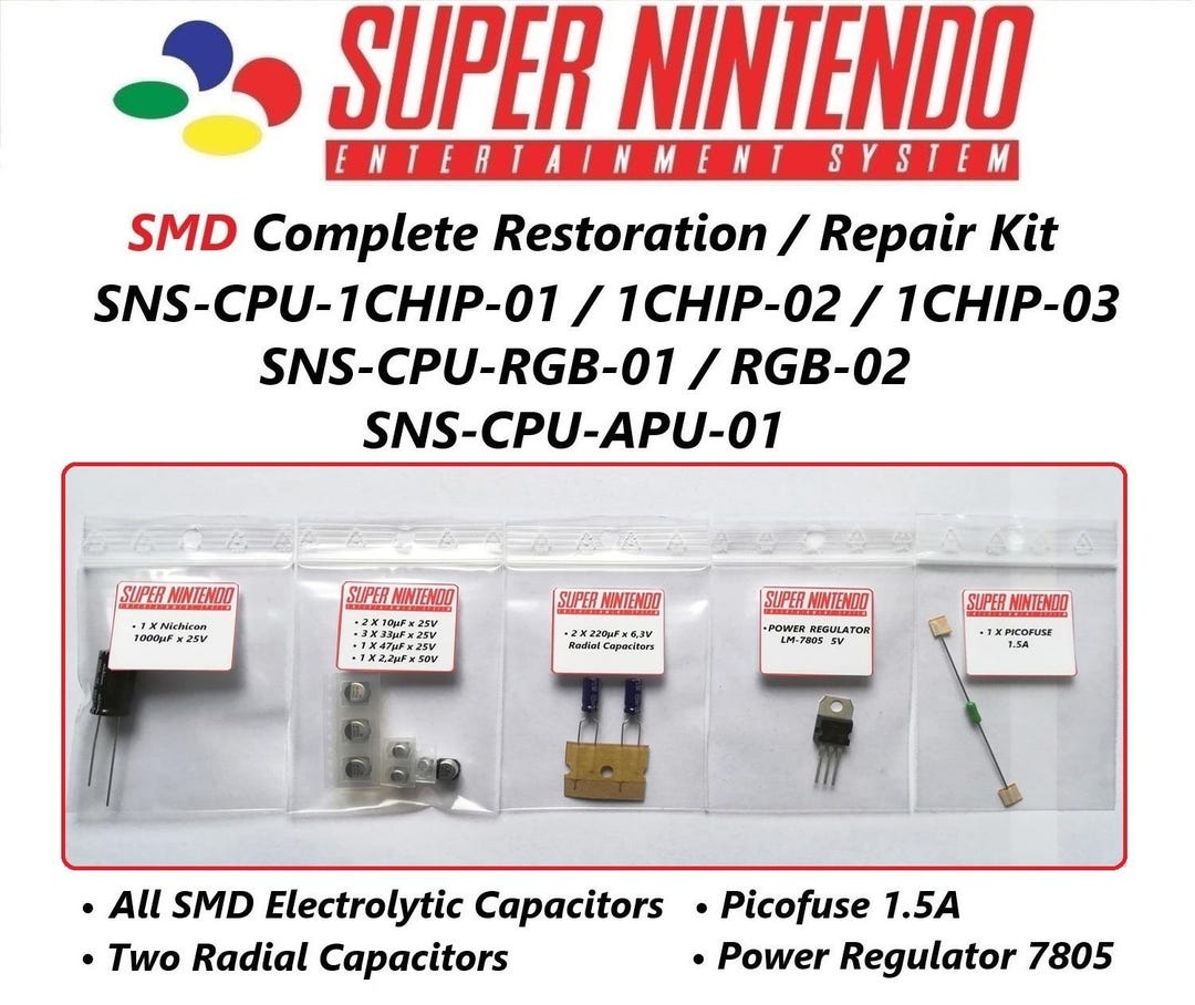 Super NES Capkit / Smd Kit - Sns-cpu-1chip + Sns-cpu-rgb + Sns-cpu-apu ...