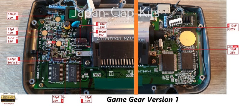 SEGA Game Gear Replacement Capacitors | Complete Cap Kit | Sound ...