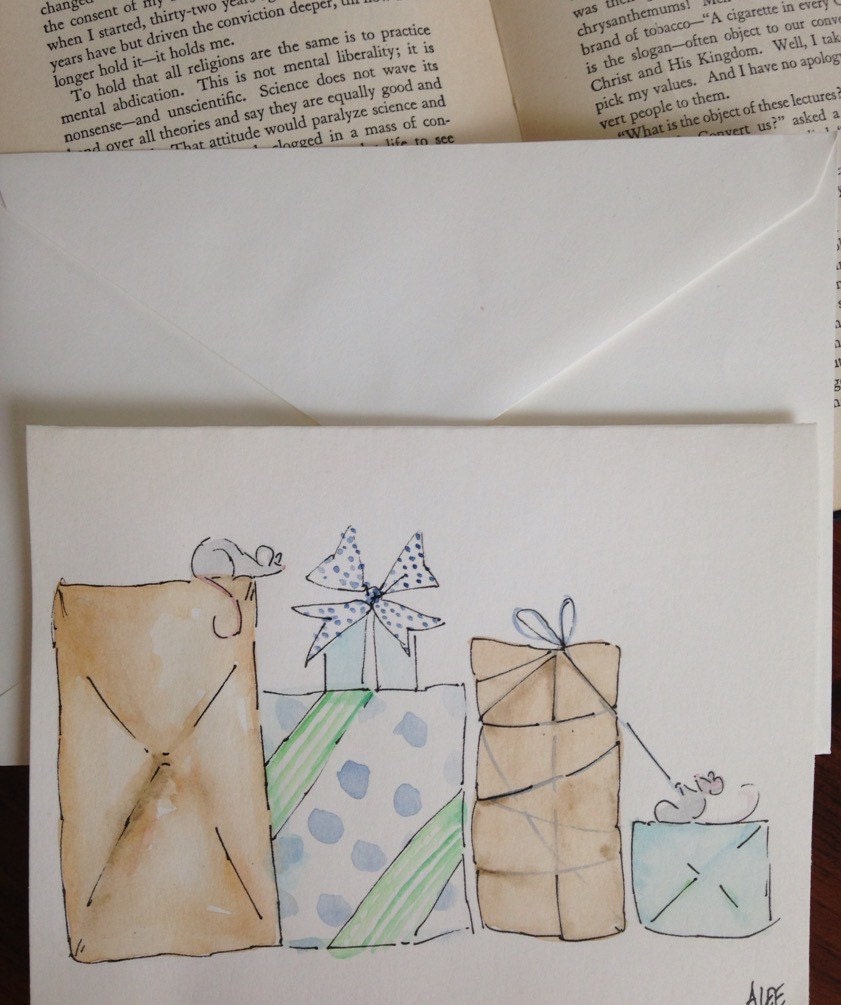 Hand Painted Original Watercolor Greeting Card W/ Envelope, 5 X 7 ...