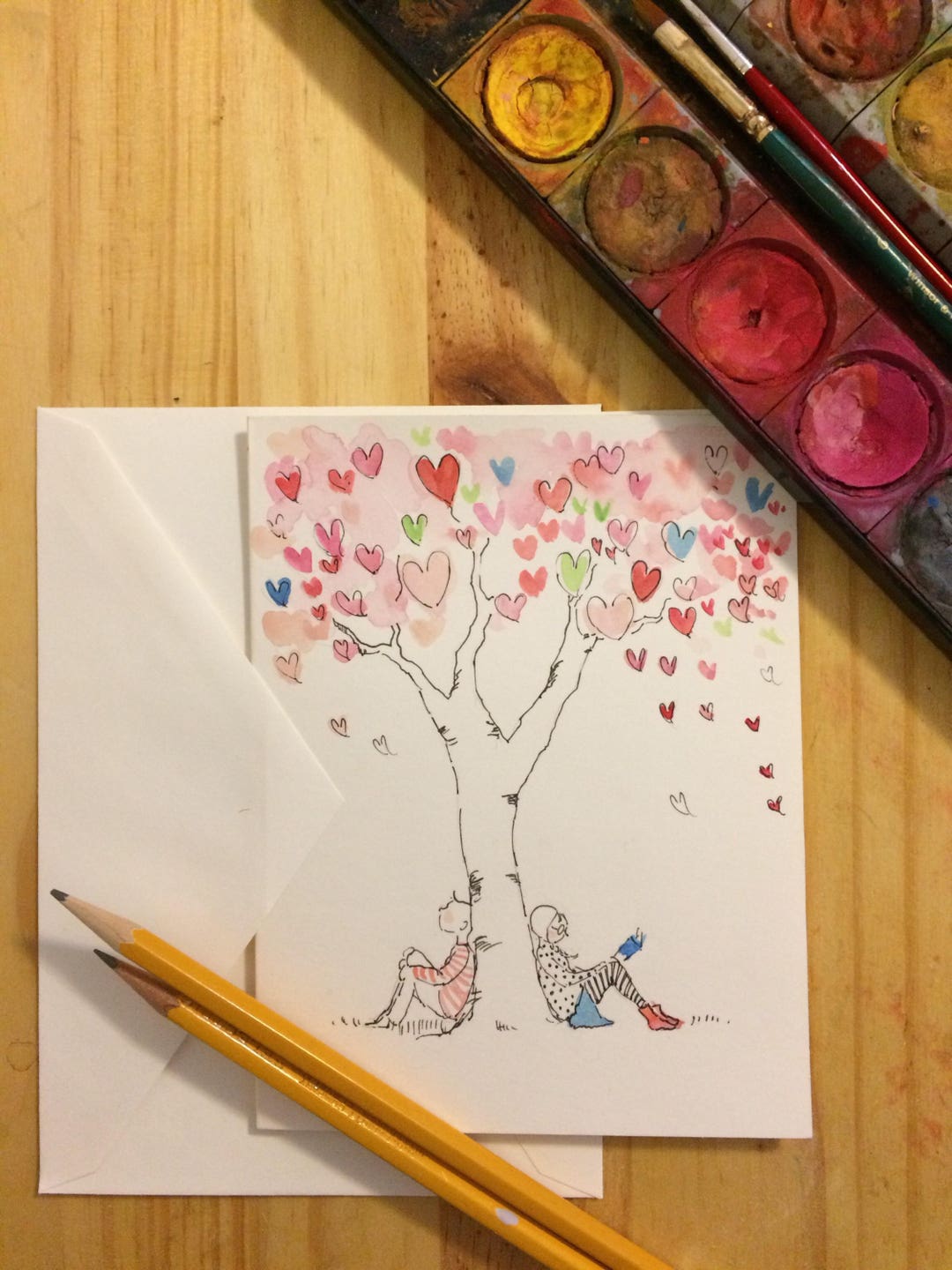 Hand-painted Watercolor Greeting Card. 5x7 Blank Card. Original ...