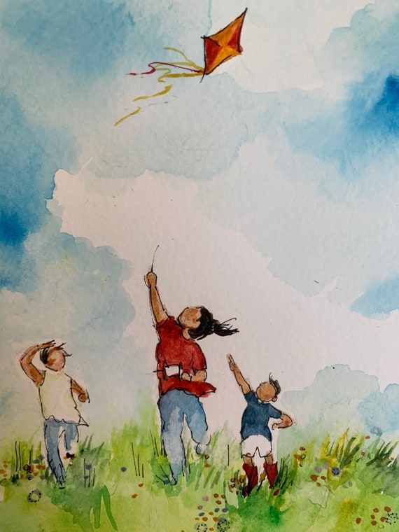 Indian Kites Flying Painting