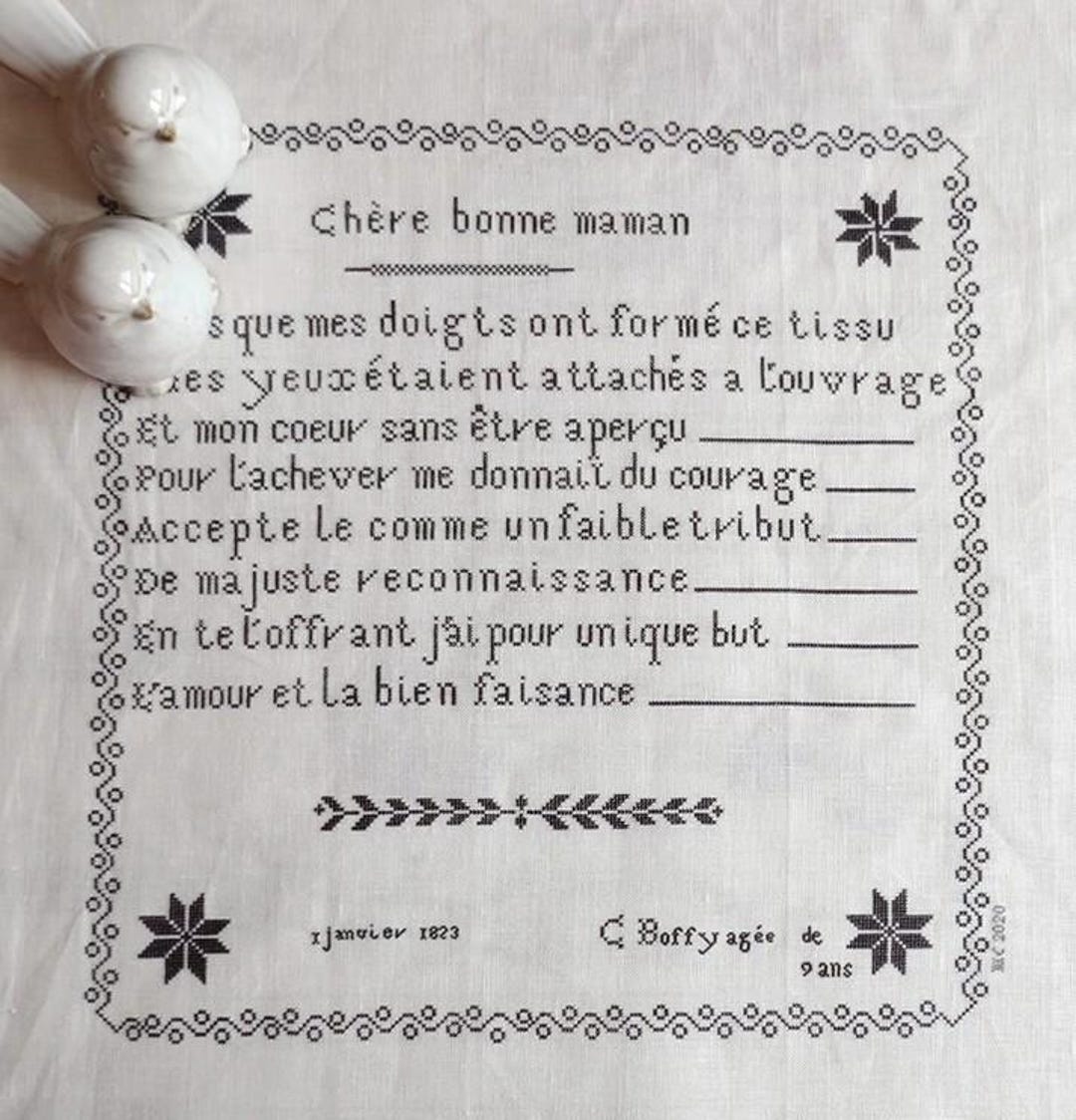 C Boffy 1823 – Reproduction of an Antique French Sampler - Embroidery ...