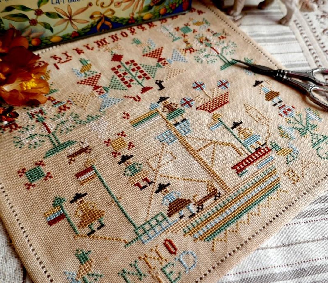 ED 1721 – Reproduction of an Antique Dutch Sampler – Embroidery Pattern ...