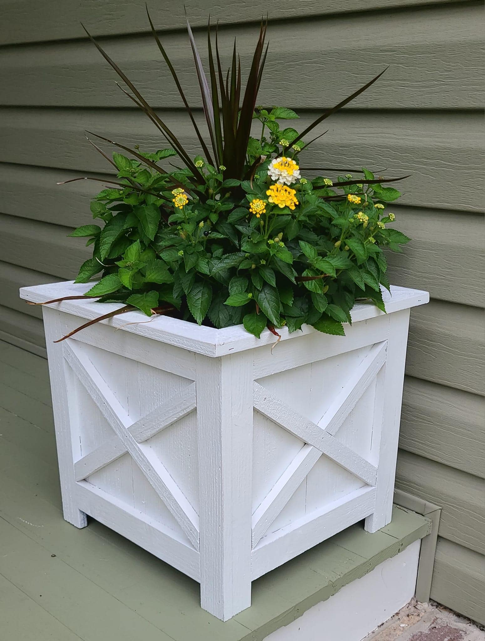 Handmade Cedar Planter Box: Rustic Farmhouse X-design - Etsy