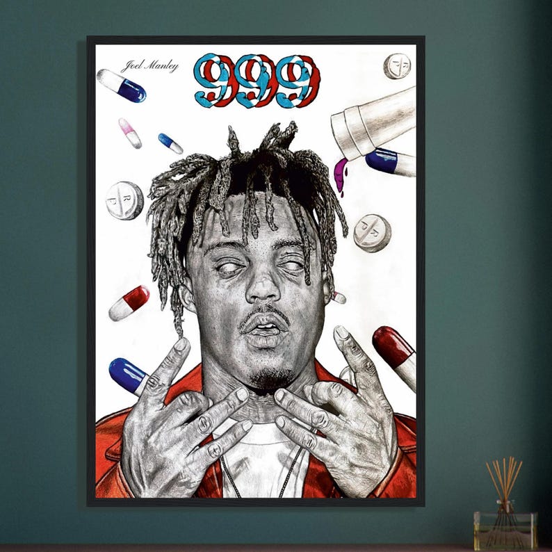 Juice WRLD Art Print, Legends Never Die Wall Art, 999 Juice WRLD Poster ...