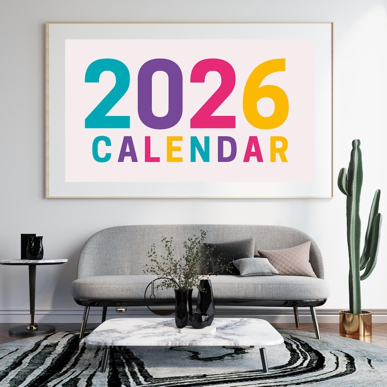 2026 Monthly Calendar Printable Digital Printable Calendar 2026 ...