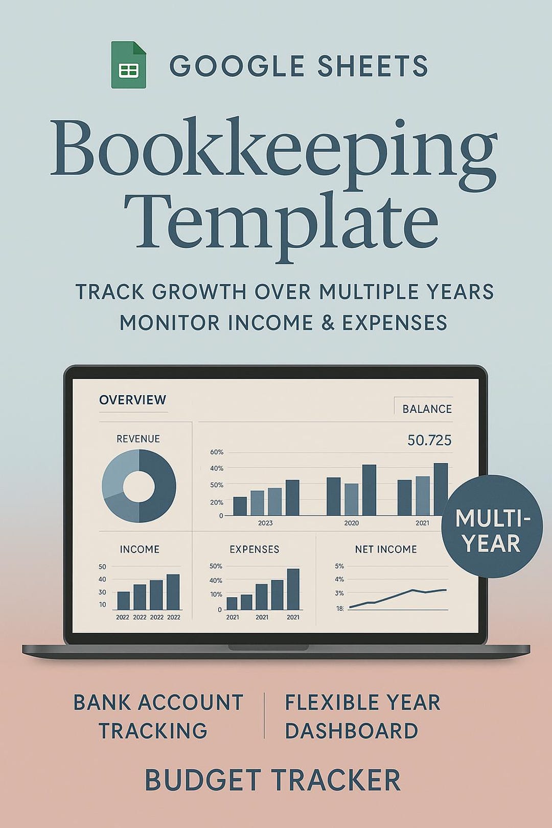 Small Business Bookkeeping Template | Expense Tracker, Budget Tracker ...