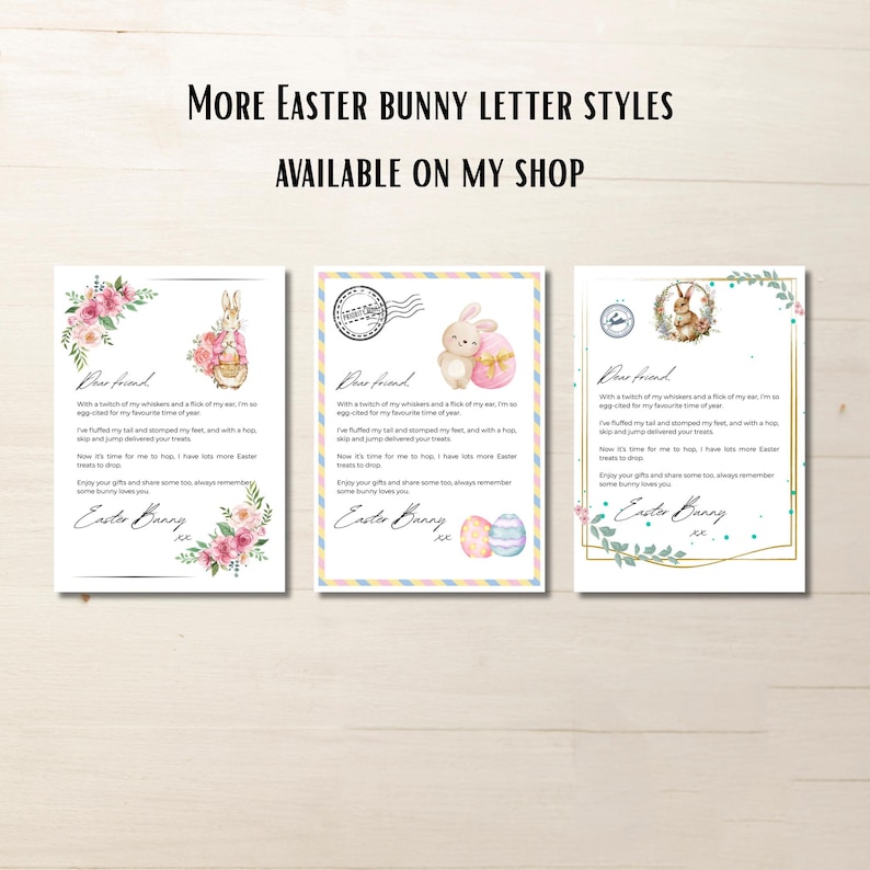 Easter Bunny Letter Printable for Kids – Peter Rabbit Style Pastel Blue ...