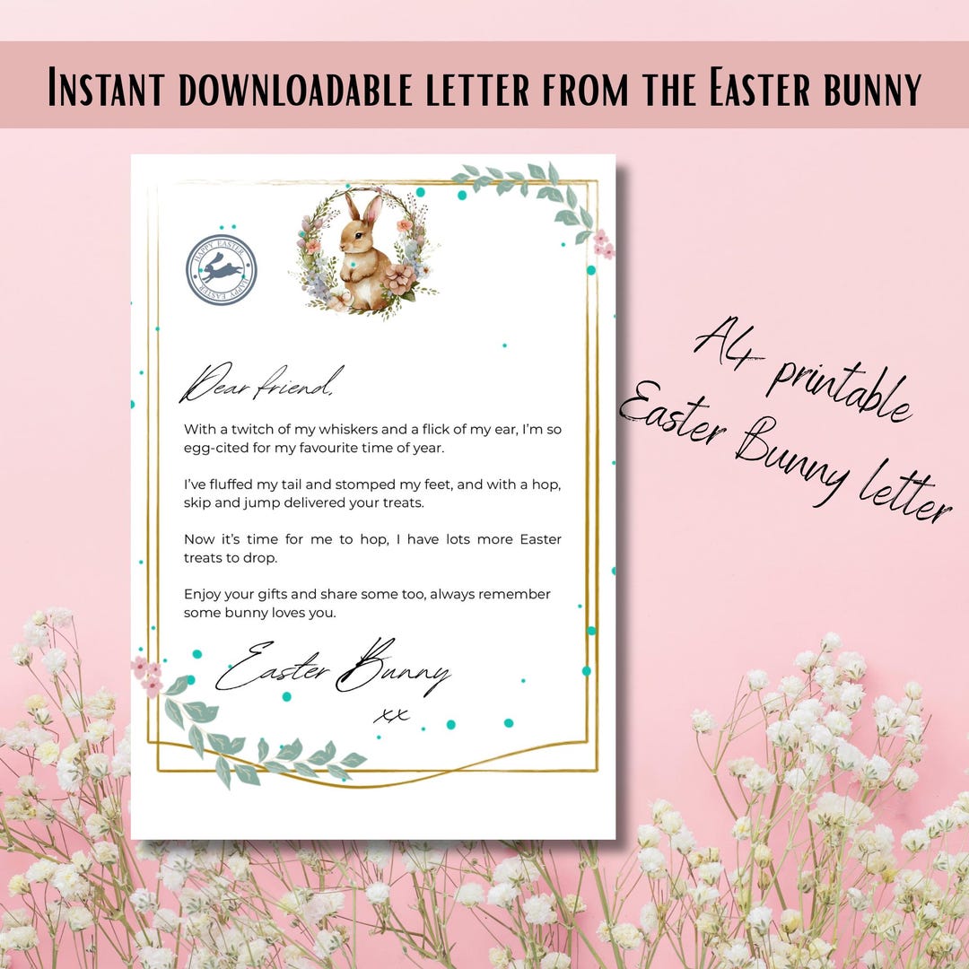 Printable Easter Bunny Letter | Personalised Easter Letter for Kids ...