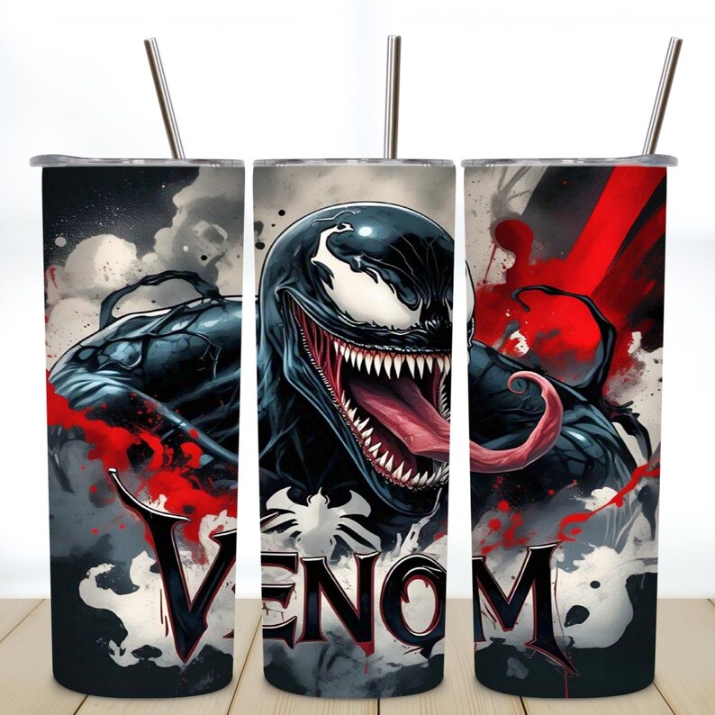 Venom Tumbler Wrap PNG | 20oz Skinny Straight Tumbler Sublimation ...