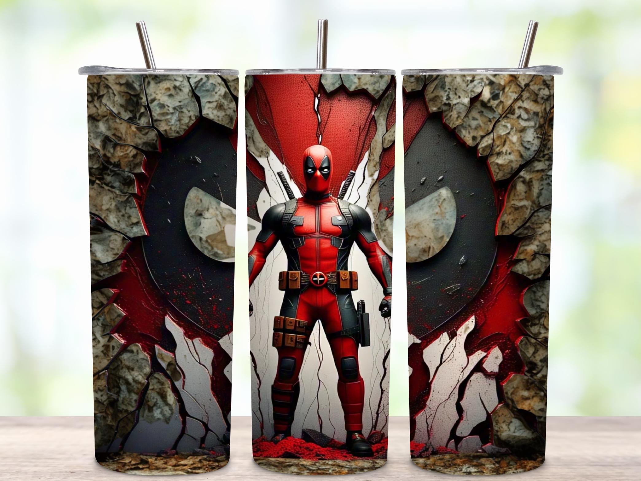 Deadpool Tumbler Wrap PNG | 20oz Skinny Tumbler Sublimation Design ...