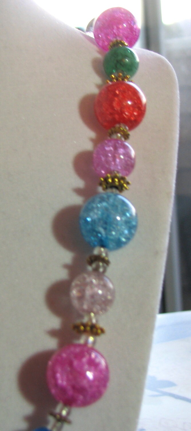 Multicolor Sparkle Bead Necklace - Etsy