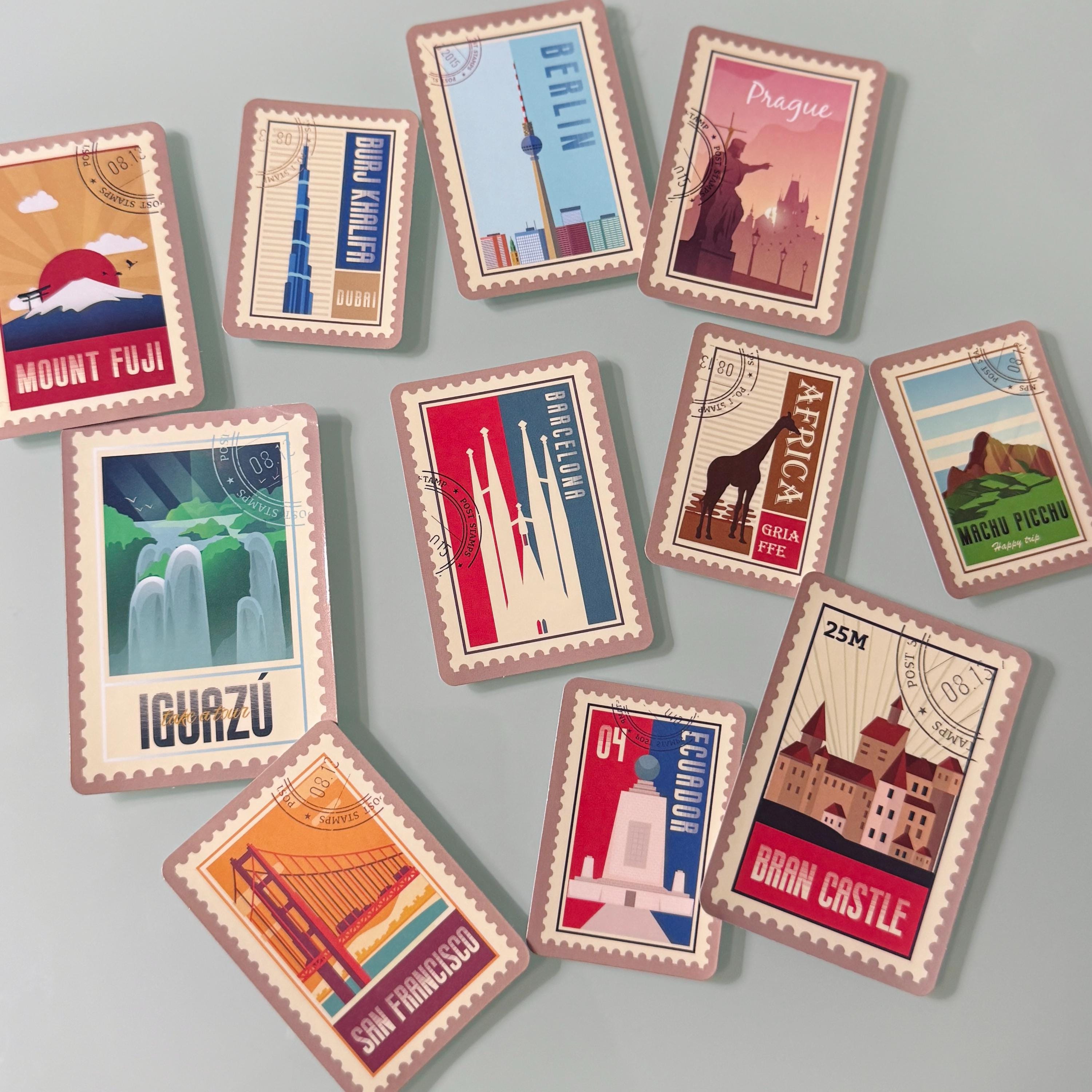 Retro Travel Stamps Assorted Stickers Collection Themed Stickers ...