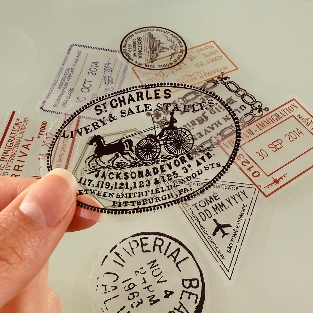 Passport Stamps Stickers Assorted Collection Postmark Themed Stickers ...