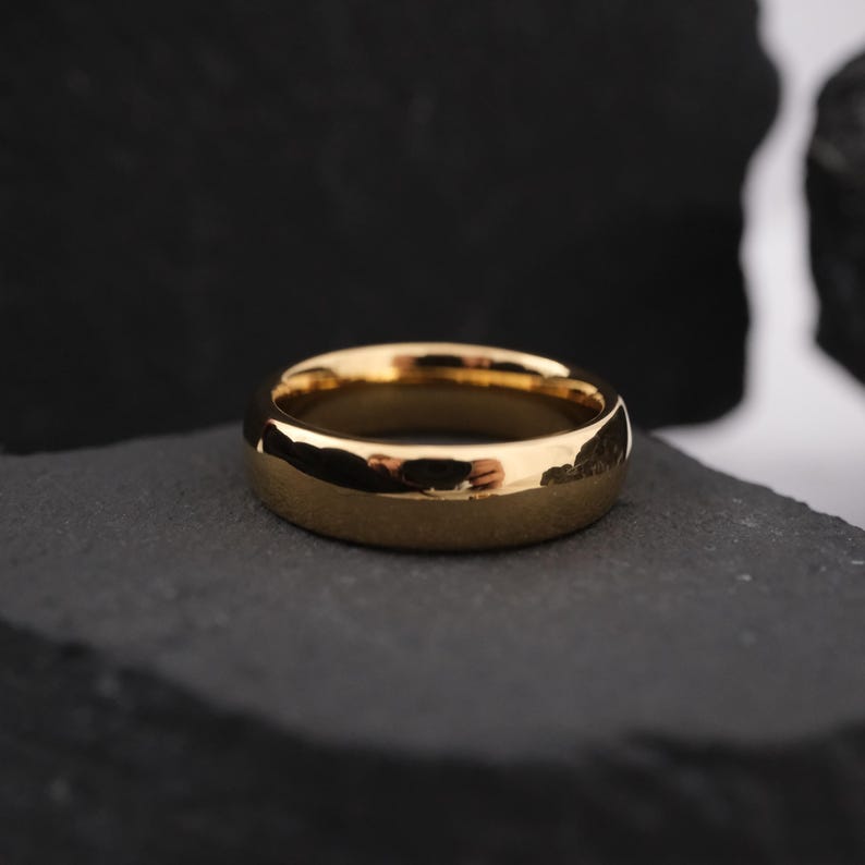 Engraved Name Ring,personalized 14k Gold 6mm Wedding Band,minimalist ...