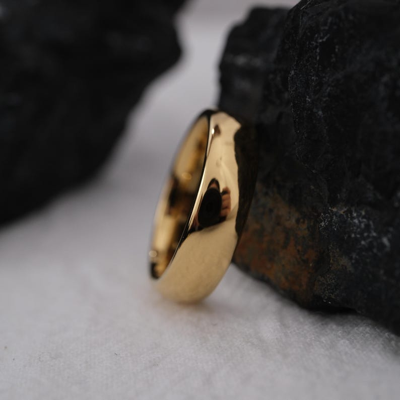 Engraved Name Ring,personalized 14k Gold 6mm Wedding Band,minimalist ...