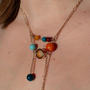 Gold Solar System Necklace: Celestial Planetarium Astronomy Gift - Etsy