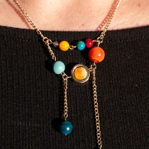 Gold Solar System Necklace: Celestial Planetarium Astronomy Gift - Etsy