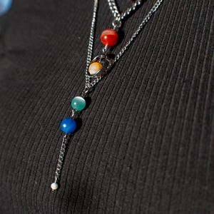 Solar System Necklace | Layered Gemstone Jewelry | Sun and Planets ...