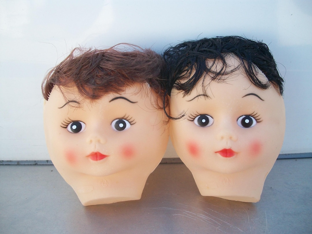 Vintage Fibrecraft Soft Plastic Lady Doll Face Mask With Dark Hair 4265 ...